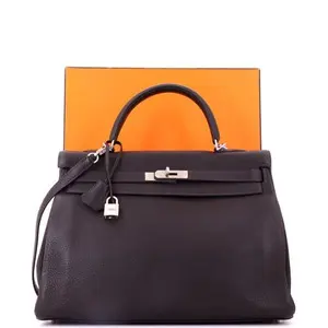 Hermès Kelly Handbag Brown Togo With Brushed Palladium Hardware 35