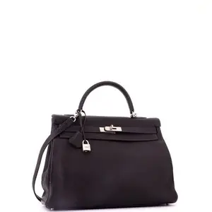 Hermès Kelly Handbag Brown Togo With Brushed Palladium Hardware 35