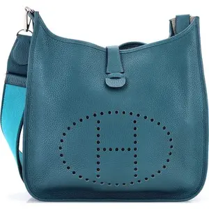 Hermès Evelyne Bag Gen Iii Clemence Gm - Blue
