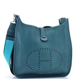Hermès Evelyne Bag Gen Iii Clemence Gm - Blue