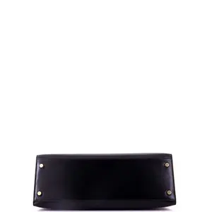 Hermès Kelly Handbag Black Box Calf With Gold Hardware 32