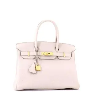 Hermès Birkin Handbag Light Togo With Gold Hardware 30 - White