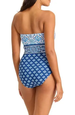 Tommy Bahama Noble Pineapple Strapless One-piece Swimsuit