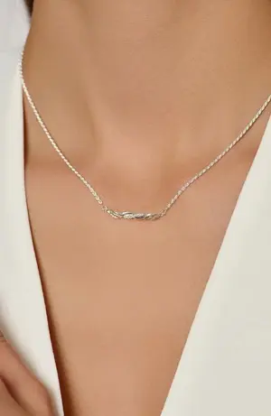 RIZEN JEWELRY Sacred Vine Gold Plated Necklace With Cubic Zirconia - Sterling Silver