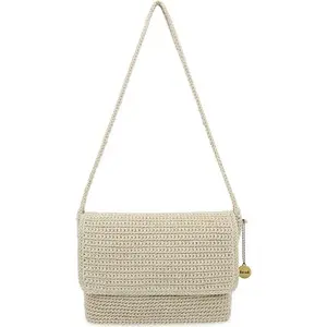 THE SAK Marlow Crochet Flap Shoulder Bag With Embroidered Fish Detail - Ecru