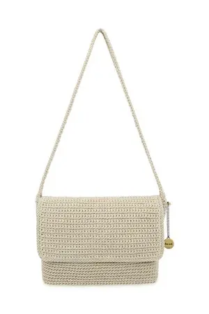 THE SAK The Sak Marlow Crochet Flap Shoulder Bag With Embroidered Fish Detail Ecru