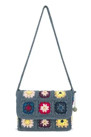 THE SAK Marlow Crochet Flap Shoulder Bag With Embroidered Fish Detail - Maritime Multi Patch