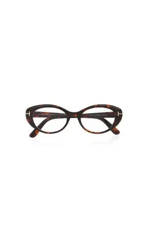 TOM FORD Oval Full Rim Eyeglasses - Tortoise