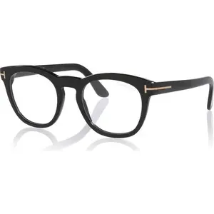 TOM FORD Round Acetate Eyeglasses - Black
