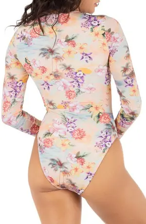 Hurley Long Sleeve Zip One-piece Swimsuit