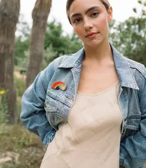 MATR BOOMIE Beaded Rainbow Heart Brooch