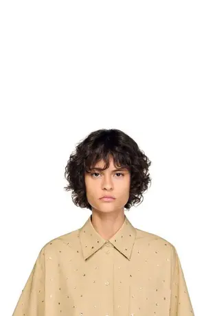 Sandro Embellished Cotton Shirt