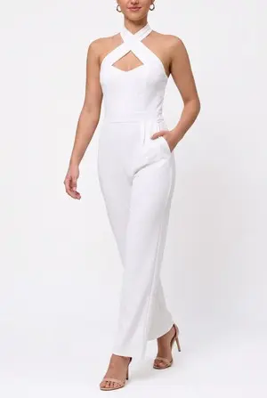Rachel Rachel Roy Halter Neck Jumpsuit With Keyhole Detail