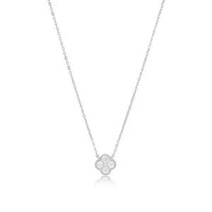THE LOVERY FINE JEWELRY Clover Motif Necklace With Cubic Zirconia