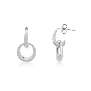 THE LOVERY FINE JEWELRY Double Round Link Drop Earrings - Sterling Silver