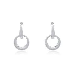 THE LOVERY FINE JEWELRY Double Round Link Drop Earrings - Sterling Silver