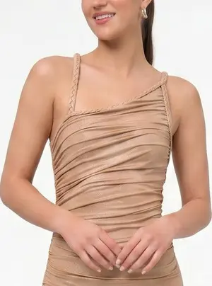 Rachel Rachel Roy Athena Asymmetric Braided Strap Midi Dress