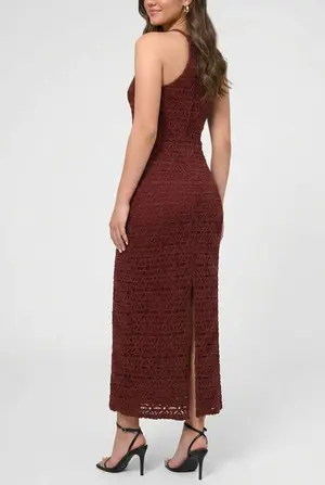 Rachel Rachel Roy Aitana Bead Keyhole Crochet Maxi Dress - Dark Red