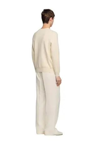 Sandro Knit Sweatshirt With Crochet Flower Detail