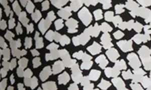 KASPER Dot Print Scrunch Neck Knit Top