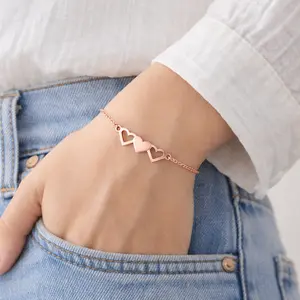 DONATELLO GIAN Flashed Heart Chain Bracelet - Rose