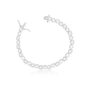 THE LOVERY FINE JEWELRY Alternating Heart Bracelet - Sterling Silver