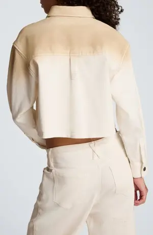 KENNETH COLE Oversize Dip-dye Crop Shacket