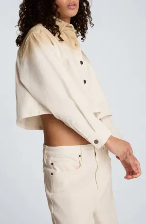 KENNETH COLE Oversize Dip-dye Crop Shacket