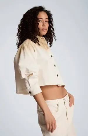KENNETH COLE Oversize Dip-dye Crop Shacket