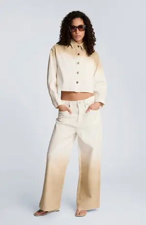 KENNETH COLE Oversize Dip-dye Crop Shacket