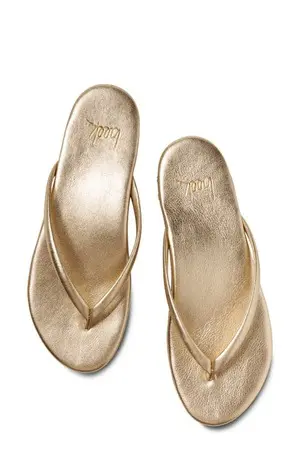 Beek Sunbeam Flip Flop In Metallic Leather - Gold