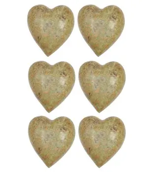 STORIED HOME Soapstone Decorative Heart Figurines - Beige