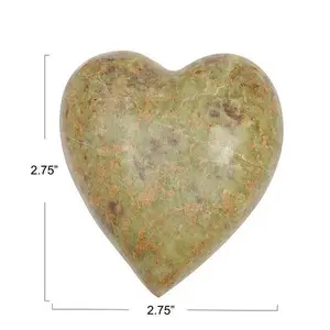STORIED HOME Soapstone Decorative Heart Figurines