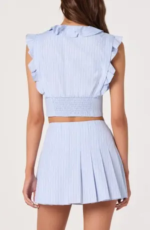 Astr The Label Zira Stripe Ruffle Crop Top