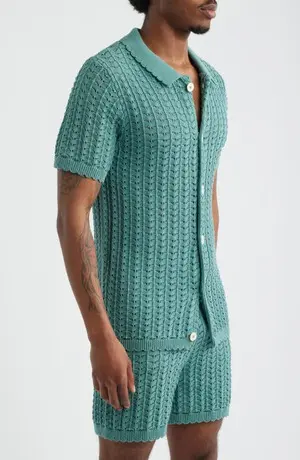 MAVRANS Salt Water Knit Button-up Shirt
