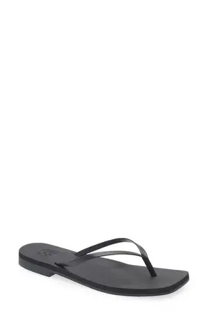 MALVADOS Lola Square Toe Flip Flop - Noir