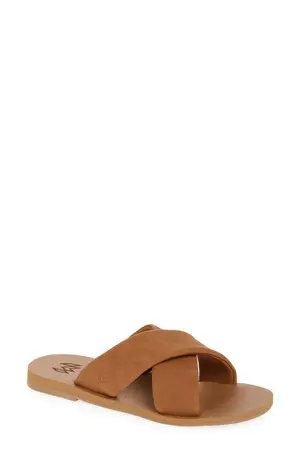 MALVADOS Ellie Criss-cross Slide Sandal - Saddle