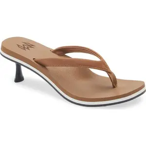 MALVADOS Kourt Kitten Heel Thong Sandal - Saddle