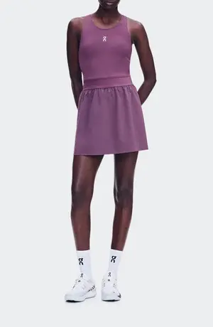 On Performance Dress With Side Slit - Cassis