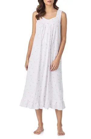 Eileen West Cotton Nightgown - White Dot