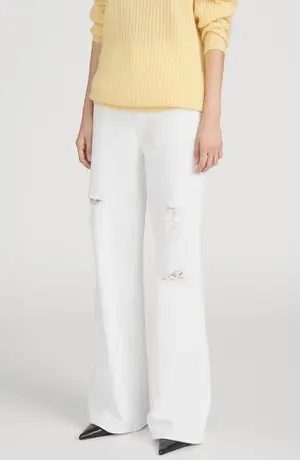 FRAME Pixie Loose Ripped Wide Leg Jeans