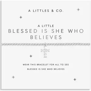 A LITTLES & CO Beaded Cross Charm Bracelet - Silver Plated