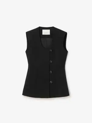 HOUSE OF DAGMAR Sleeveless Blazer - Black
