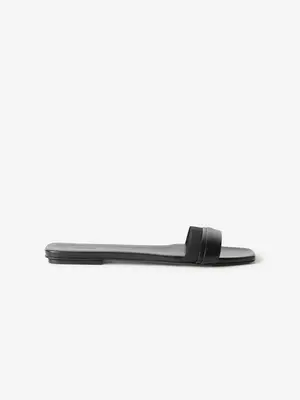 HOUSE OF DAGMAR Nappa Leather Slip-on Flat Sandals