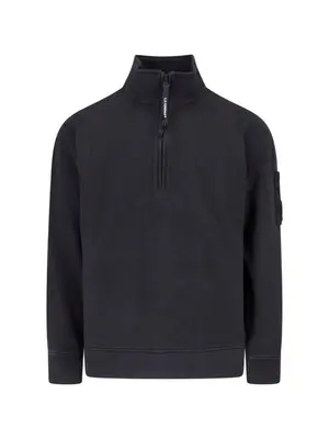 COURREGES C.p. Company Zip Logo Sweatshirt - Black