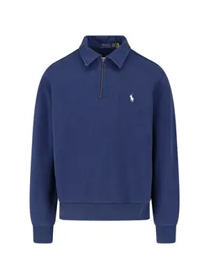 Polo Ralph Lauren Zip Logo Sweatshirt - Blue