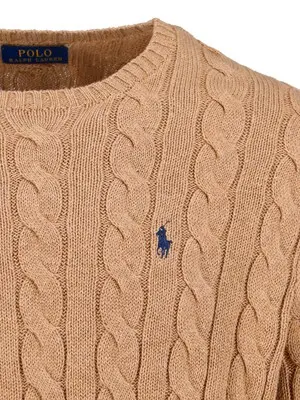 Polo Ralph Lauren Cable Knit Crew Neck Sweater - Brown