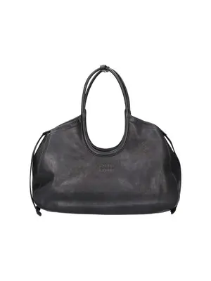 Miu Miu Miu Miu "Ivy" Tote Bag In Calf Leather Black