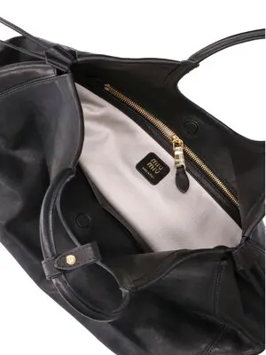 Miu Miu Ivy" Leather Tote Bag - Black