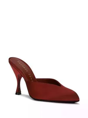 HERBERT LEVINE Satin V-neck Stiletto Mules